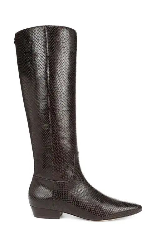 Veronica Beard Gabrielle Knee High Block Heel Boots - Espresso Leather