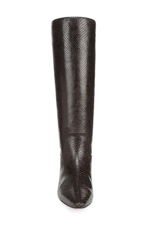 Veronica Beard Gabrielle Knee High Block Heel Boots - Espresso Leather