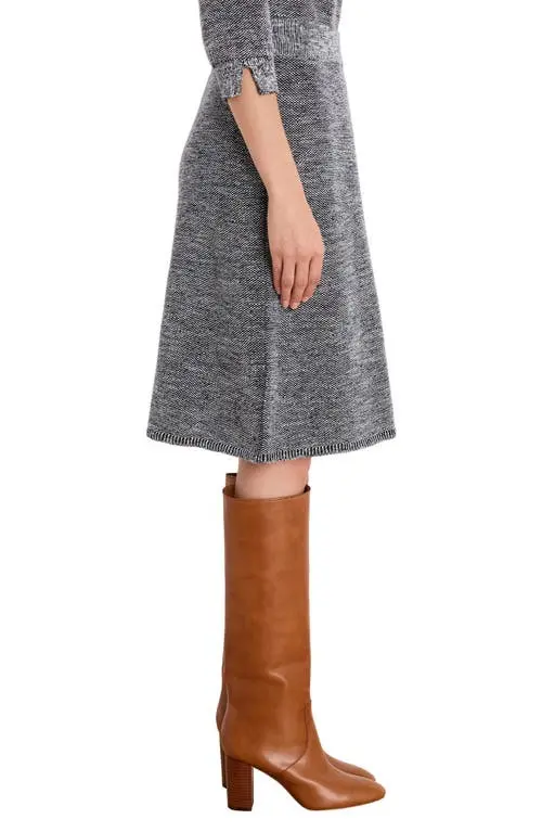 NIC+ZOE Tweed Stitch Knit Skirt - Blue Mix
