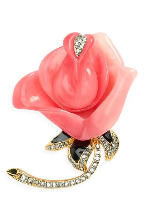 KENNETH JAY LANE Rose Crystal Pin - Pink