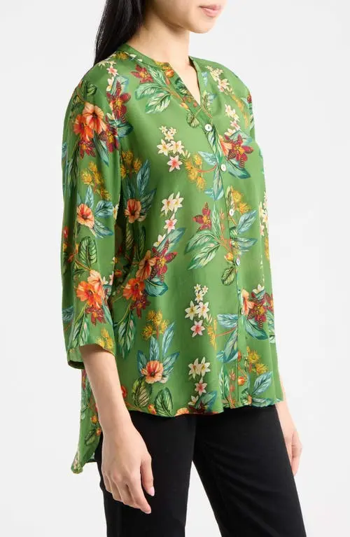 APNY Mandarin Collar Button-up Shirt