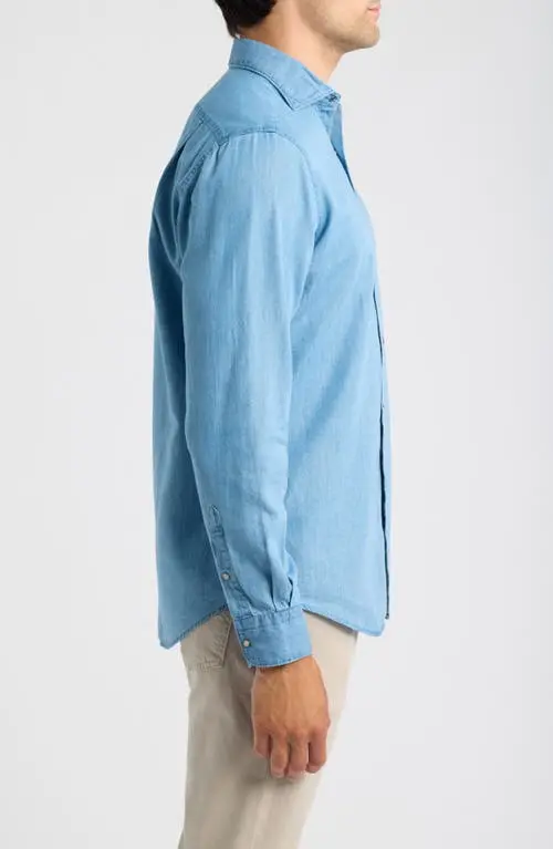 Johnnie-o Chambray Snap Long Sleeve Shirt