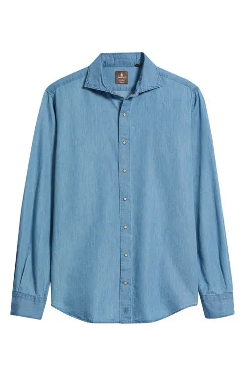 Johnnie-o Chambray Snap Long Sleeve Shirt