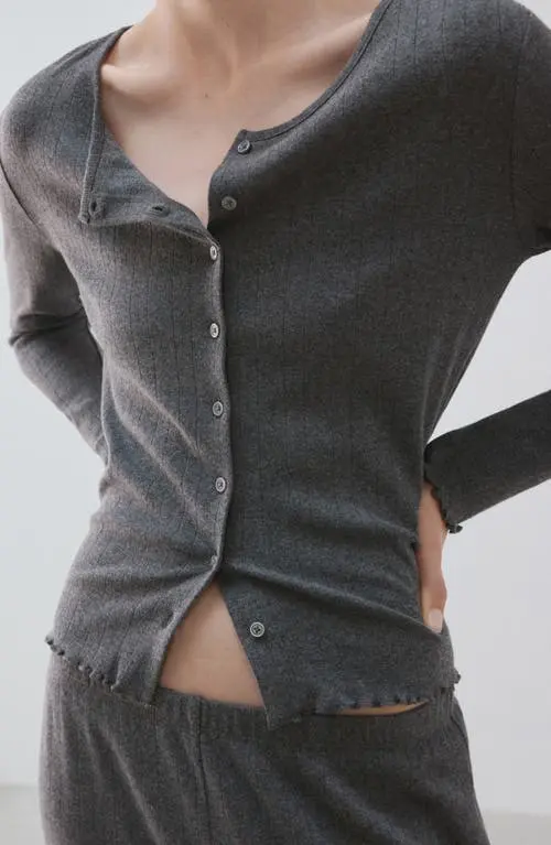 Mango Pointelle Stitch Pajama Cardigan