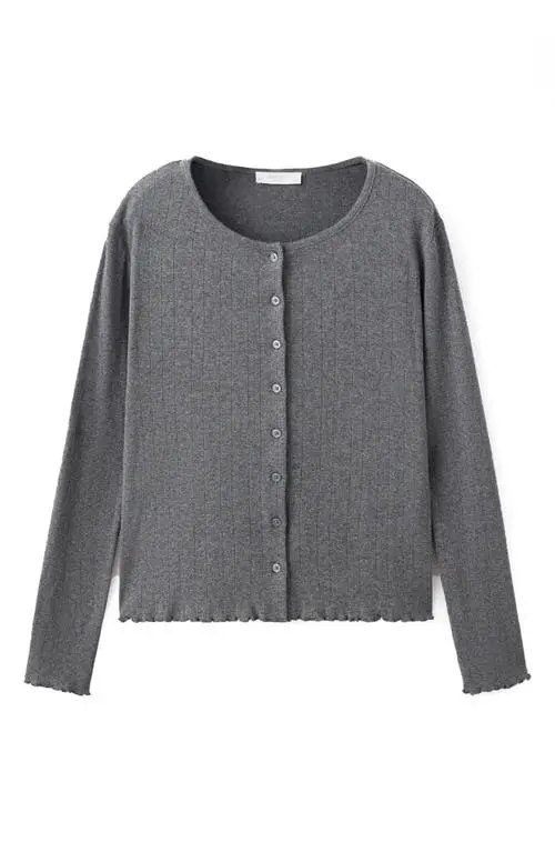 Mango Pointelle Stitch Pajama Cardigan
