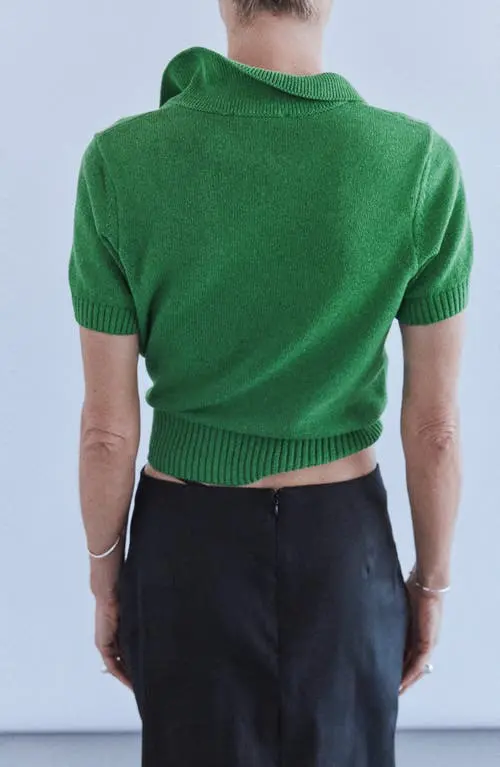 Mango Johnny Collar Knit Polo Sweater