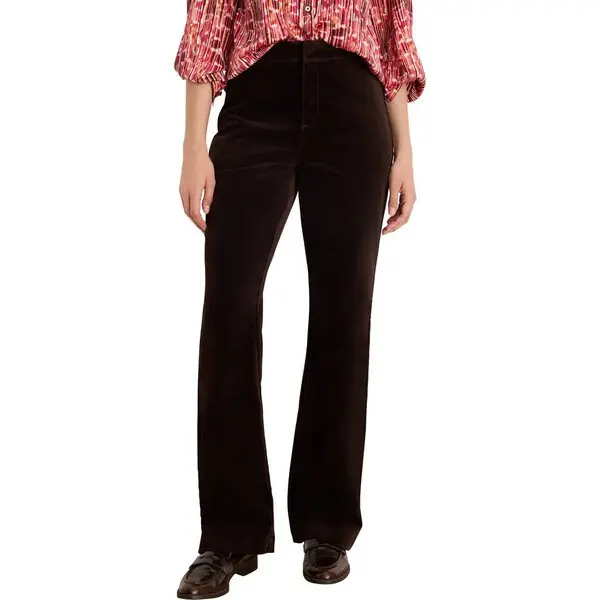 NIC+ZOE Berkeley Stretch Velvet Bootcut Pants - Java