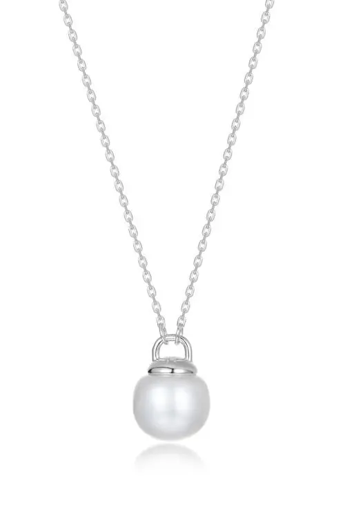 Lafonn Cultured Freshwater Pearl Pendant Necklace - White/silver