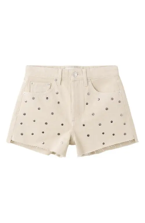 Mango Stud Denim Shorts - Sand