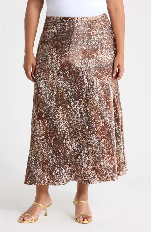 CITY BLUES Savoy Printed Bias Maxi Skirt