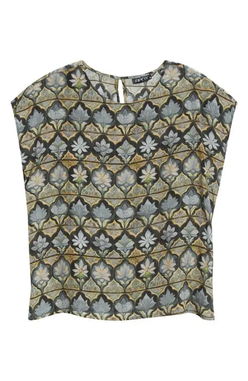 APNY Print Cap Sleeve Shell