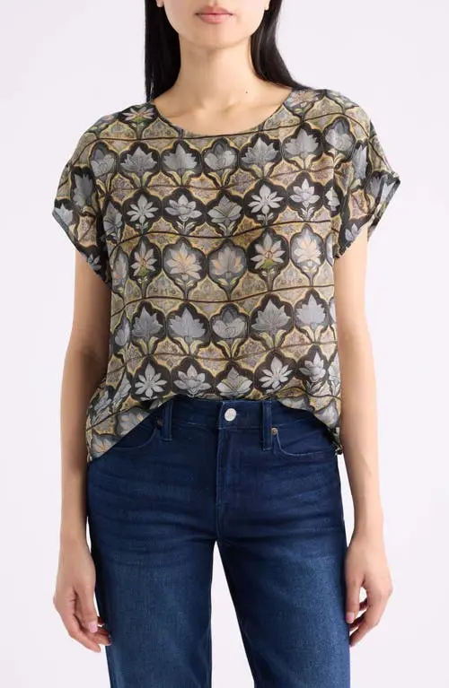APNY Print Cap Sleeve Shell