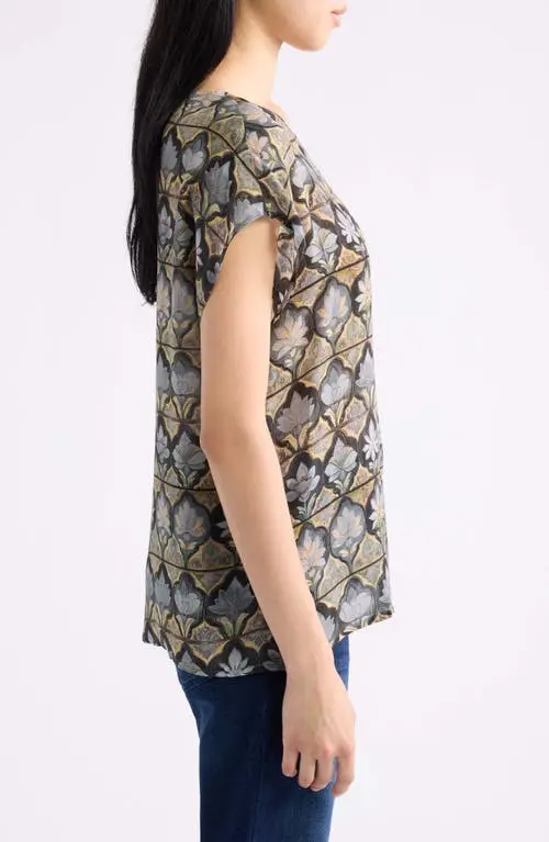 APNY Print Cap Sleeve Shell