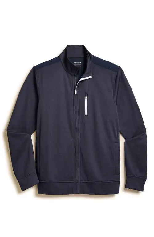 Brooks Brothers Performance Fleece Stand Collar Zip-up Jacket