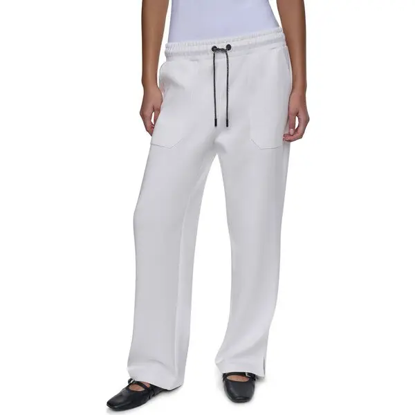 Dkny Pins & Patches Wide Leg Sweatpants - Ivory