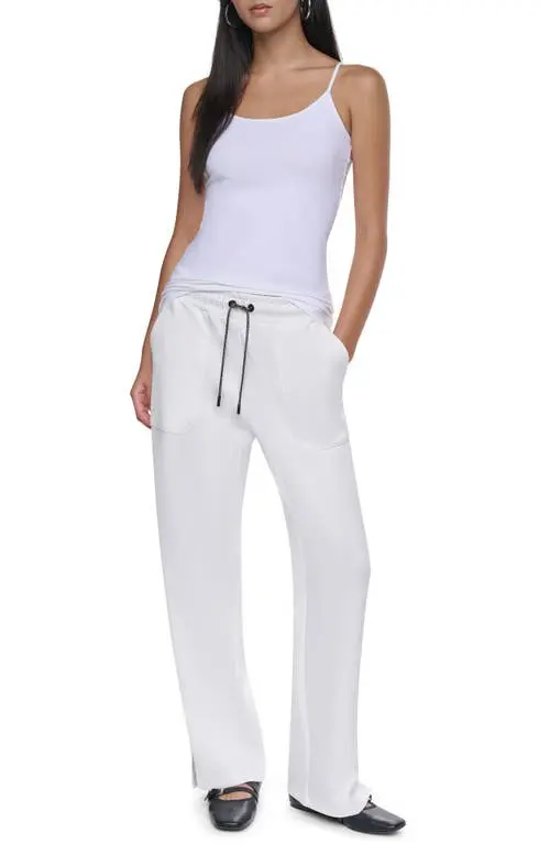 Dkny Pins & Patches Wide Leg Sweatpants - Ivory