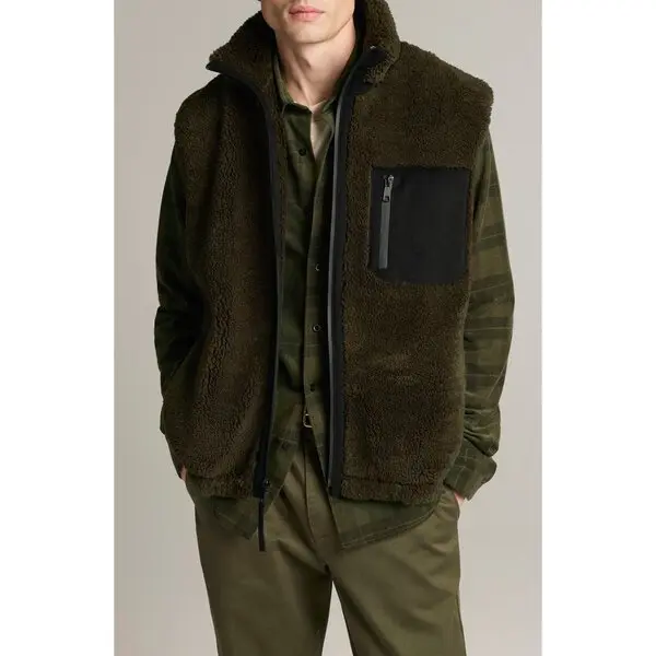 Vince Faux Fur Sherpa Zip Vest