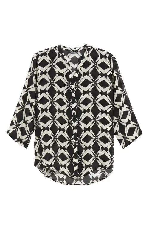 APNY Mandarin Collar Button-up Shirt