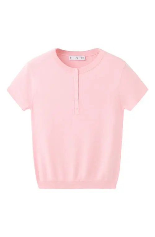 Mango Fine Knit Henley Sweater