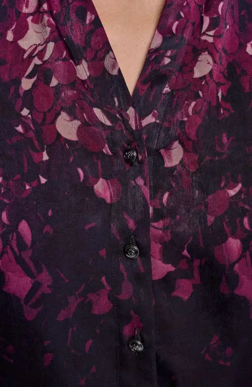 Dkny Abstract Print Long Sleeve Woven Shirt