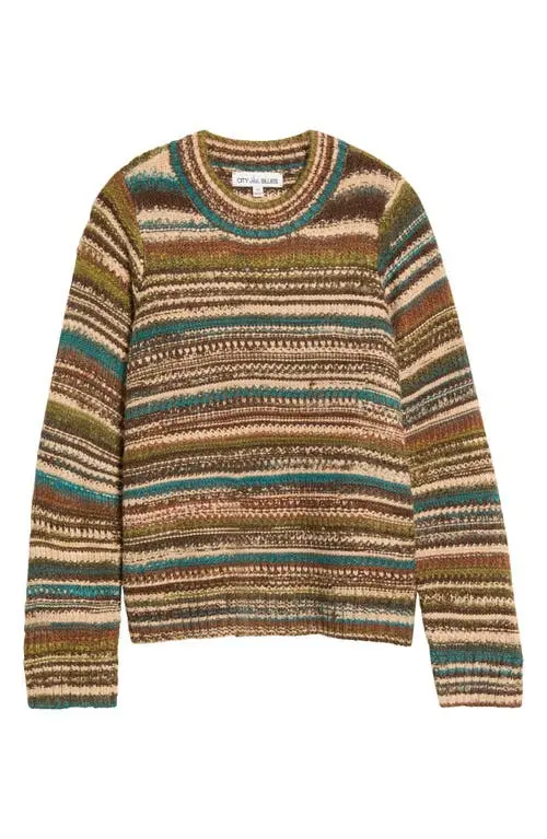 CITY BLUES Striped Crewneck Sweater