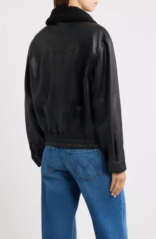 Sam Edelman Faux Leather Stand Collar Bomber Jacket