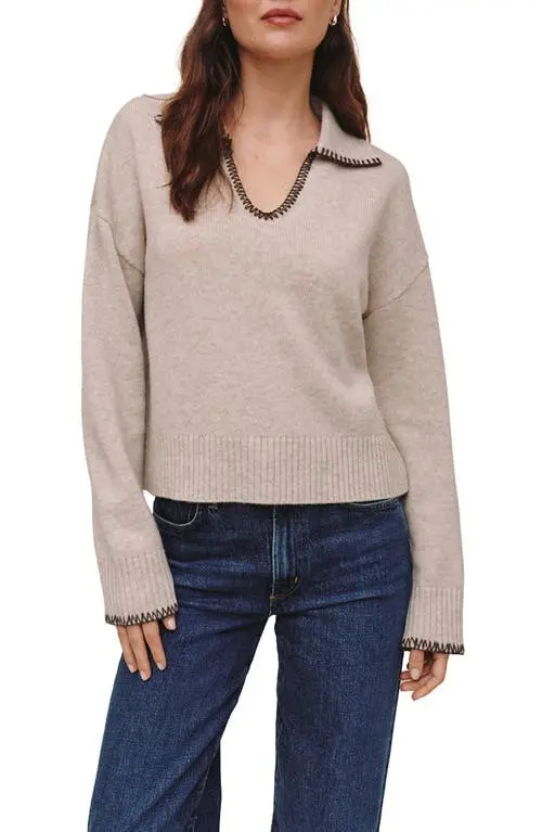 Bella Dahl Contrast Stitch Merino & Cashmere Sweater - Chalet
