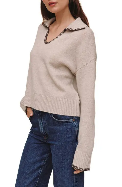Bella Dahl Contrast Stitch Merino & Cashmere Sweater