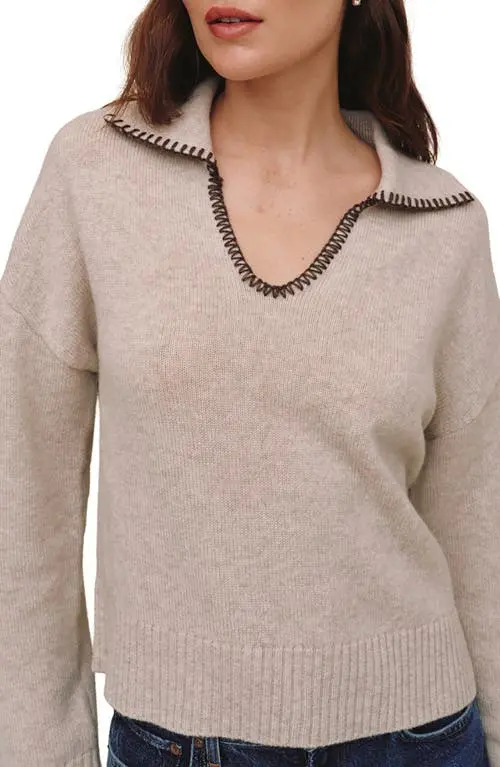 Bella Dahl Contrast Stitch Merino & Cashmere Sweater