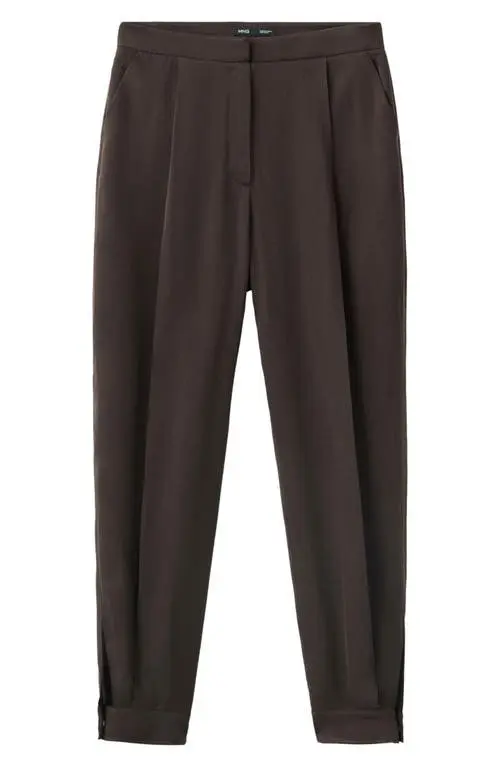 Mango Pleated Baggy Cupro Blend Pants