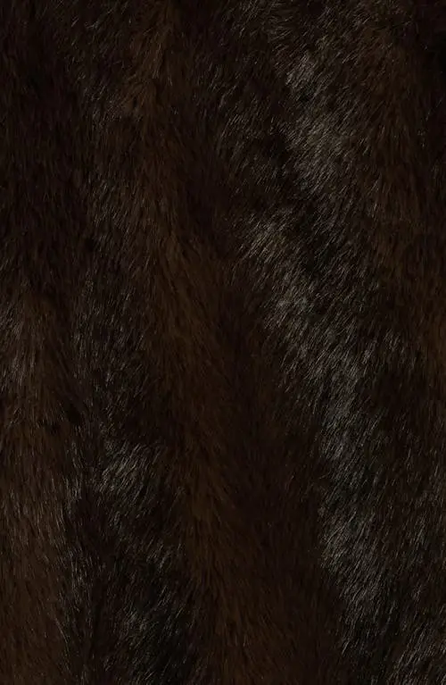 CECE DUPRAZ Zip Front Faux Fur Jacket - Chocolate