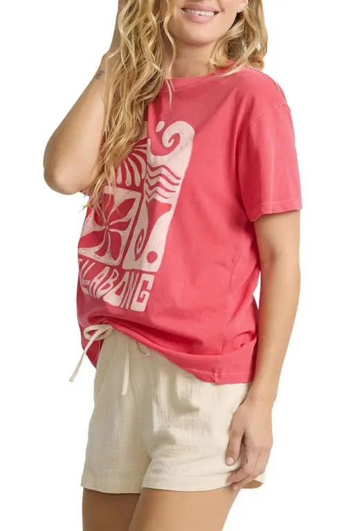 BILLABONG Waves And Flowers Cotton Graphic T-shirt