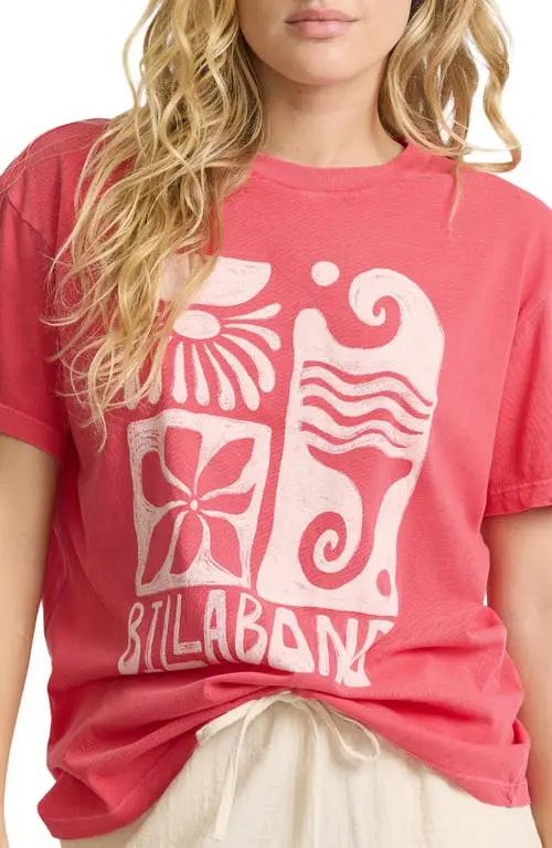 BILLABONG Waves And Flowers Cotton Graphic T-shirt