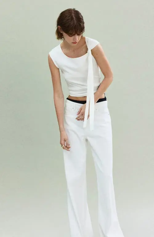 Mango Tie Cap Sleeve Sweater