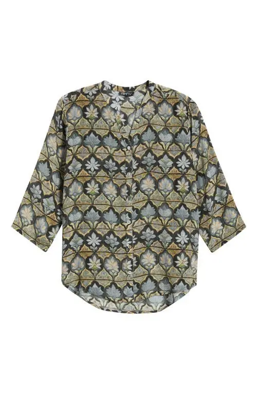 APNY Mandarin Collar Button-up Shirt