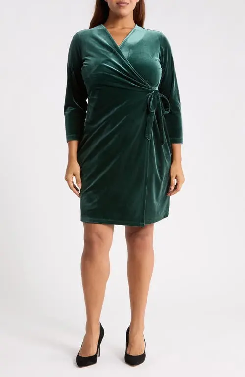 Anne Klein Velvet Wrap Dress