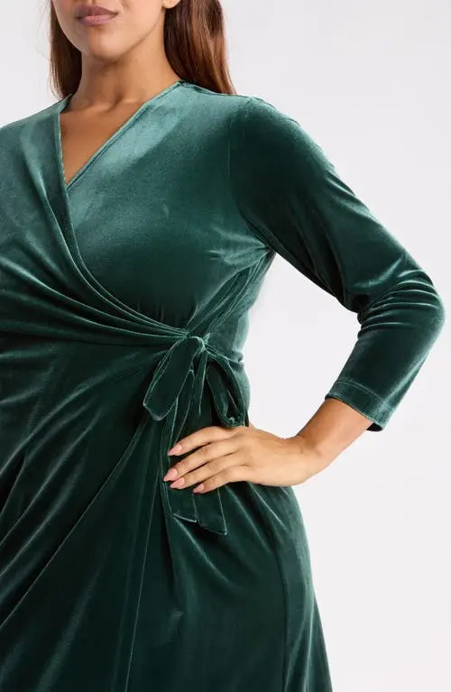 Anne Klein Velvet Wrap Dress