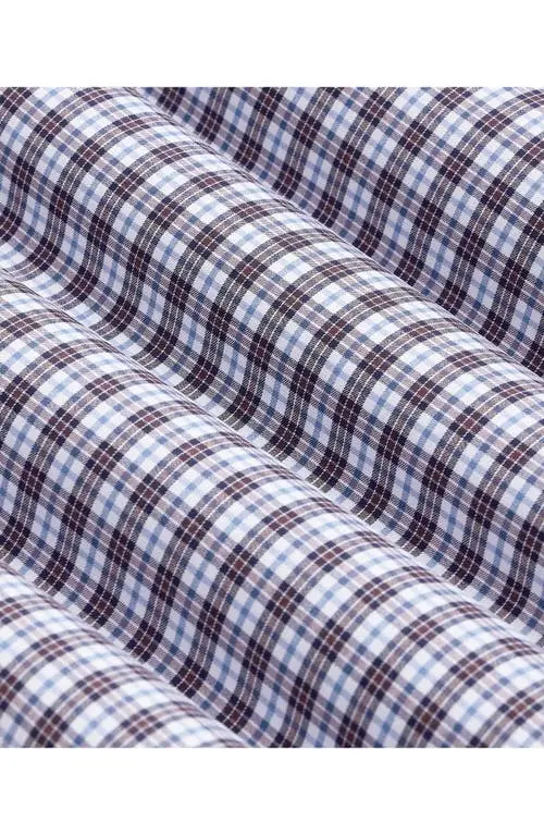 Brooks Brothers Plaid Performance Oxford Dress Shirt - White Navy Checkered