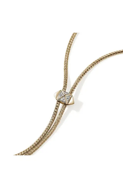 John Hardy Icon Stud Bolo Necklace, 14k Diamonds