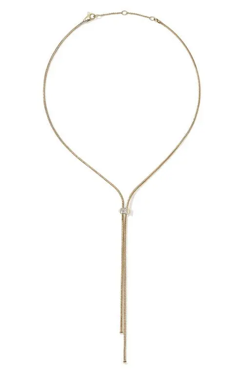 John Hardy Icon Stud Bolo Necklace, 14k Diamonds