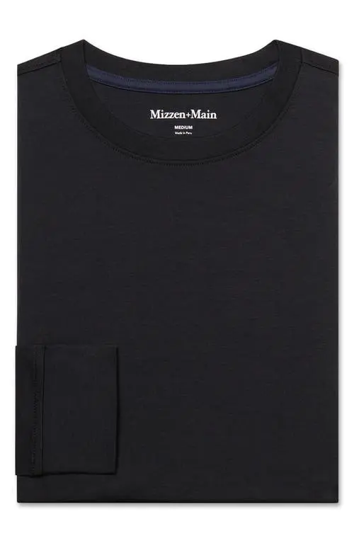 Mizzen+main Palmer Trim Fit Pima Cotton T-shirt - Black