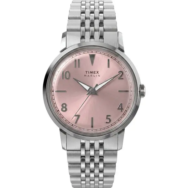 Timex® Marlin Stainless Steel Bracelet Watch - Pink/silver