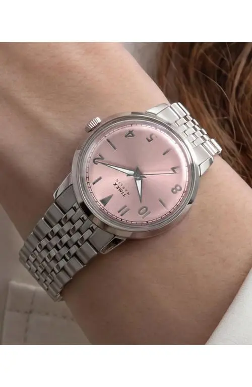 Timex® Marlin Stainless Steel Bracelet Watch - Pink/silver