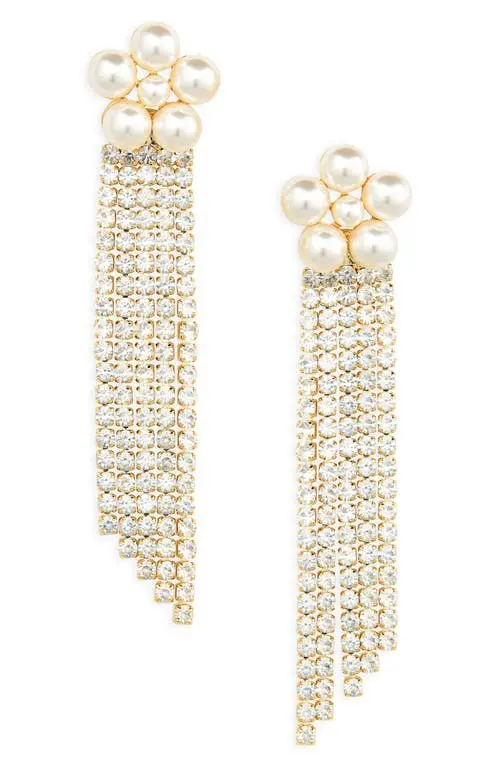 KENNETH JAY LANE Faux Pearl Drop Earrings - Gold
