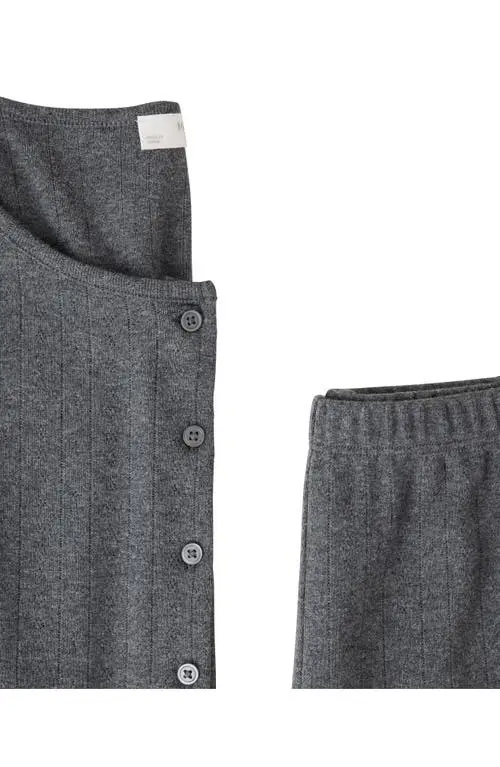 Mango Lettuce Edge Rib Cotton Pajama Pants
