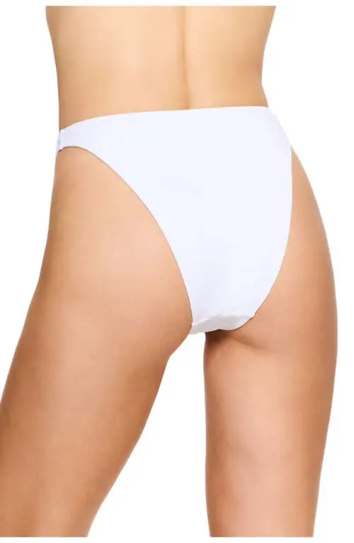 GOTTEX Vacay Mode High Waist High Leg Bikini Bottom Swimsuit - White