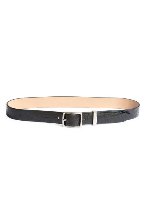 Rag & Bone X Boyfriend Croc Embossed Leather Belt