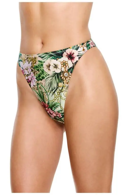 GOTTEX Jungle Treasure High Waist High Leg Bikini Bottom Swimsuit - Multi-jungle