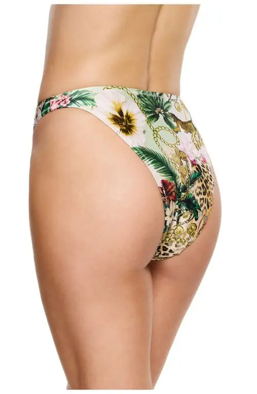 GOTTEX Jungle Treasure High Waisted High Leg Bikini Bottom - Multi-jungle