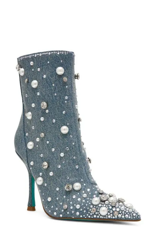 Betsey Johnson Rocko Embellished Bootie - Denim